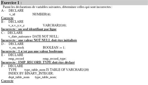 Exercice 3 Plsql ~ Exercices Langages De Programmation