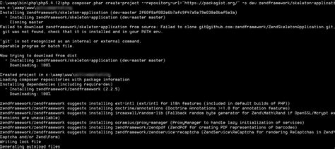 Php How To Create A Zend Project Skeleton With Composer Under
