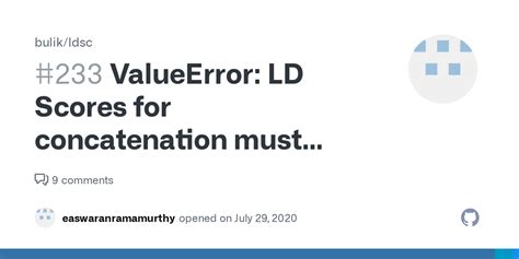 Valueerror Ld Scores For Concatenation Must Have Identical Snp Columns · Issue 233 · Bulik