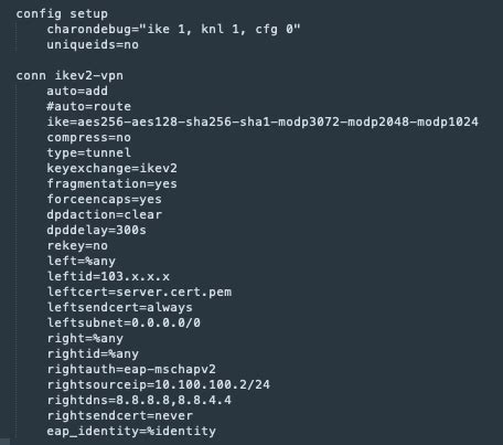 Strongswan IPSEC Specific Rightsubnet Server Fault