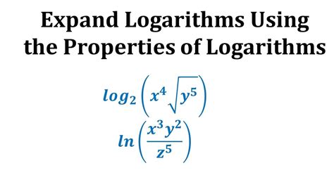 Ex 1 Expand Logarithmic Expressions Youtube