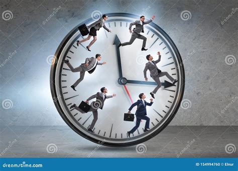 Man And Woman Running On Clock Stock Photo Image Of Busy Frustrated