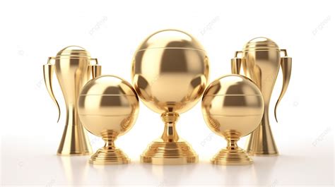 흰색 배경 3d 렌더링 Resan에 황금 트로피 트로피 흰색 배경에 3d 렌더링 황금 볼링 트로피 고화질 사진 사진 황금