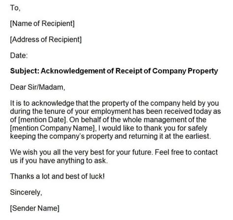 11 Free Acknowledgement Letter Samples And Templates