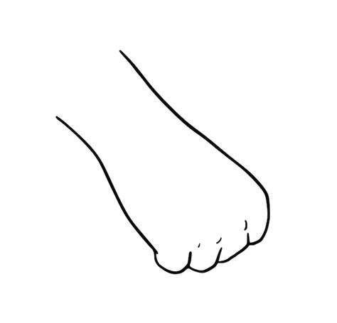 손 인체 부분 낙서 선형 만화 색칠 공부 프리미엄 벡터