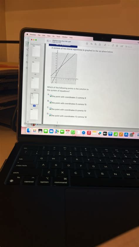 A System Of Two Linear Equations Is Graphed In The X Y Plane Below Whic