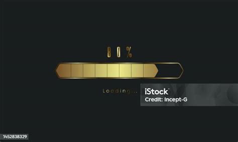 80 황금 미래 진행 로딩 바 금 지표의 로딩 바 프로세스 프리미엄 골드 다운로드 다운로드에 대한 스톡 벡터 아트 및 기타