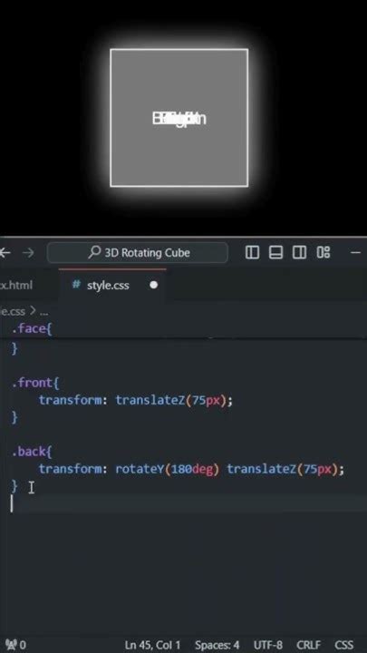 Creating A 3d Cube Animation With Css Shorts Css Animation Youtube