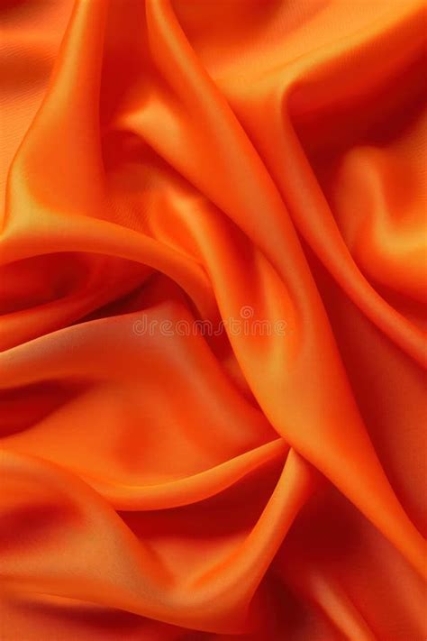 Vibrant Orange Fabric Texture Pattern Background Close Up View Of Orange Clothing Material With