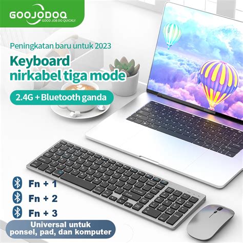 Jual Goojodoq Modus Bluetooth 3 Keyboard 102 Keys Wireless Keyboard Mouse Set For Macbook Laptop
