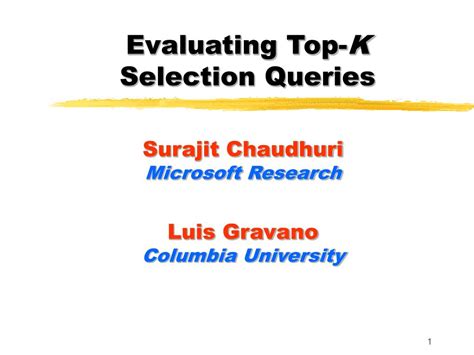Ppt Evaluating Top K Selection Queries Powerpoint Presentation Free