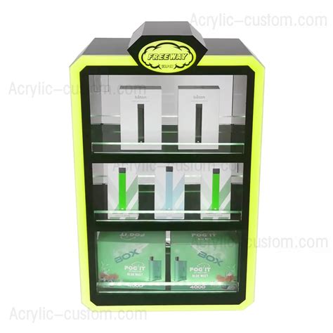 Smoke Shop Display Cabinet 3 Tiers Led Vape Display