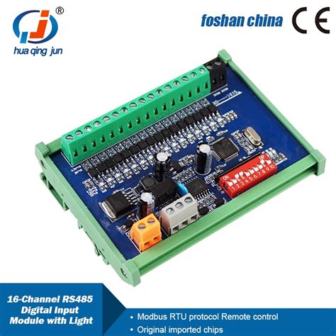 Huaqingjun Channel Digital Input Module With Light RS Modbus Rtu Protocal VDC Remote