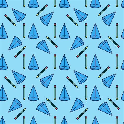 Cone With Pencil Vector Concept Colored Modern Seamless Pattern 26700388 Vector Art At Vecteezy