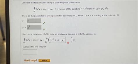 Solved Consider The Following Line Integral Over The Given Chegg Com