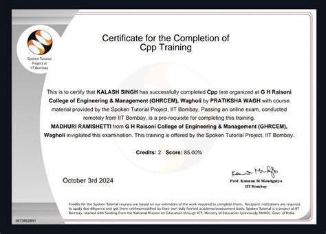 Kalash Singh On Linkedin Cpp Learning Achievement Iitbombay
