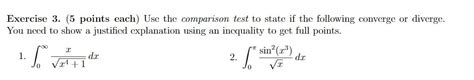 solved exercise 3 5 points each use the comparison test