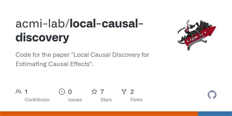 Github Acmi Lablocal Causal Discovery Code For The Paper Local Causal Discovery For