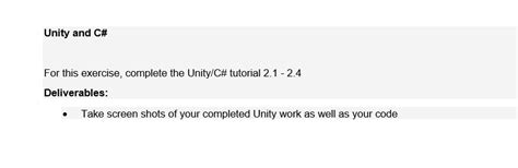 Solved Unity And C For This Exercise Complete The