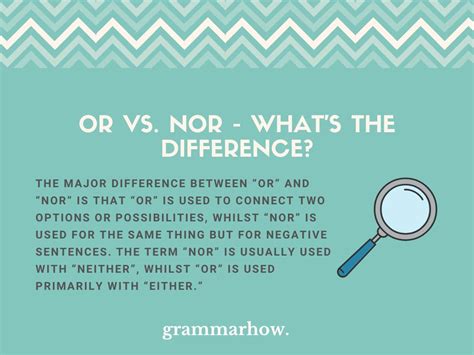 Or Vs Nor Whats The Difference Helpful Examples