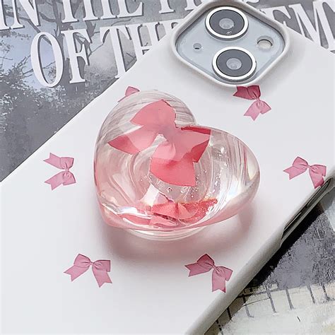 스몰리본 핑크 구슬 하트톡 에이블리