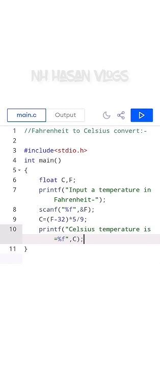 Fahrenheit To Celsius In C Program Shortvideo Short Coding Program Cprogram Code Youtube