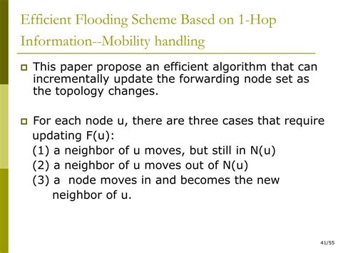 Ppt A Distributed And Efficient Flooding Scheme Using 1 Hop Information In Mobile Ad Hoc