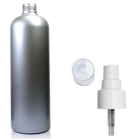 500ml Boston Silver Plastic Bottle With Free White Atomiser