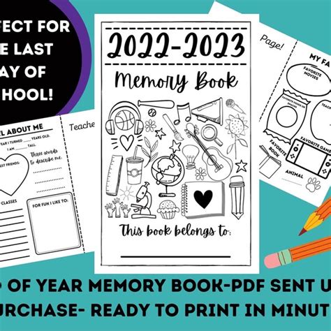End Of School Memory Book Etsy