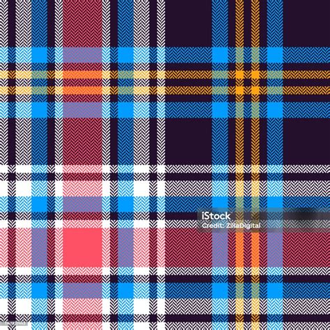 매끄러운 타탄 패턴 플란넬 셔츠 판초 담요 던지기 또는 기타 섬유 디자인을 위한 분홍색 파란색 노란색 진한 보라색 및 흰색으로 된 스코틀랜드의 다채로운 밝은 체크 격자 무늬