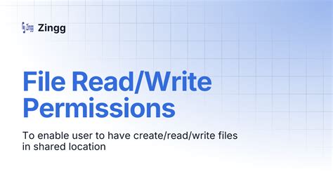 File Readwrite Permissions Zingg