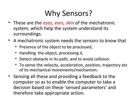 Mechatronics Sensors1 1 Ppt Computer Peripherals Computing