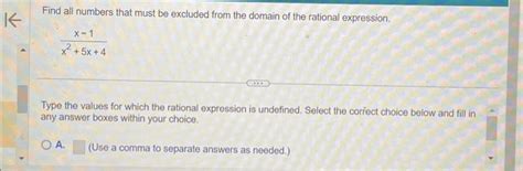 Solved Find All Numbers That Must Be Excluded From The