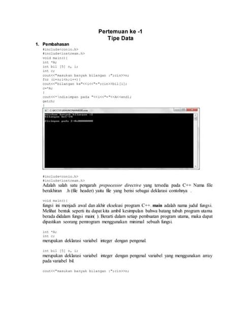 Lapopran Praktikum Struktur Data Pertemuan 1 Tipe Data Pdf