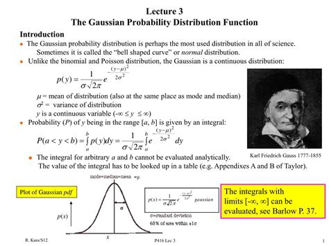 PPT Lecture 3 The Gaussian Probability Distribution Function