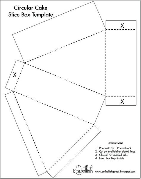 Printable Paper Cake Slice Box Template Printable Word Searches