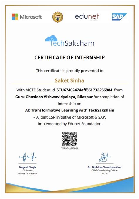Just Wrapped Up An Awesome Internship In Ai With Techsaksham Saket Sinha