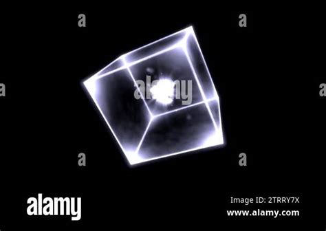 Rotating Glowing Cube Animation Loop White Stock Video Footage Alamy