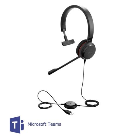 Jabra Evolve Ii Ms Mono On Ear Professional Headset With Noise Canceling Microphone In Black
