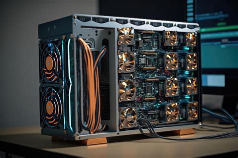 Premium Ai Image Bitcoin Mining Rig With Processors And Graphics Premium Ai Image Bitcoin Mining Rig With Processors And Graphics