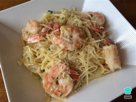 Pasta Alfredo Con Camarones ¡súper Fácil