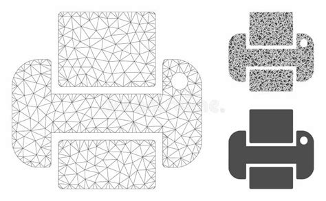 Printer Vector Mesh Carcass Model And Triangle Mosaic Icon Stock Vector Illustration Of