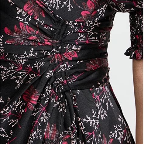 Cinq A Sept Dresses Cinq A Sept Tumbled Daisy Kacy Floral Print Puff Sleeve Midi Dress Nwt