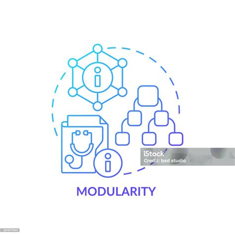 Blue Linear Gradient Icon Modularity Concept Stock Illustration Download Image Now
