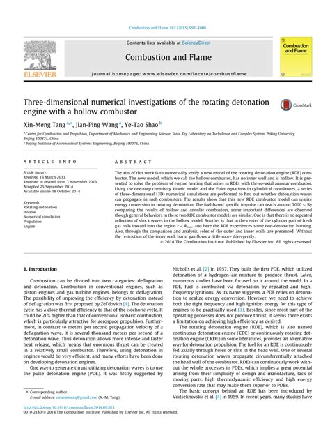 Pdf Three Dimensional Numerical Investigations Of The Rotating