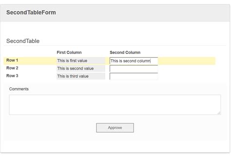 Have Table Rows Dynamic In First Form Then Fixed In A Second Form
