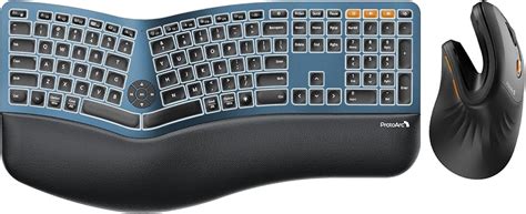 Protoarc Ek01 Plus Backlit Full Size Wireless Ergonomic Keyboard Blue And Em11 Nl