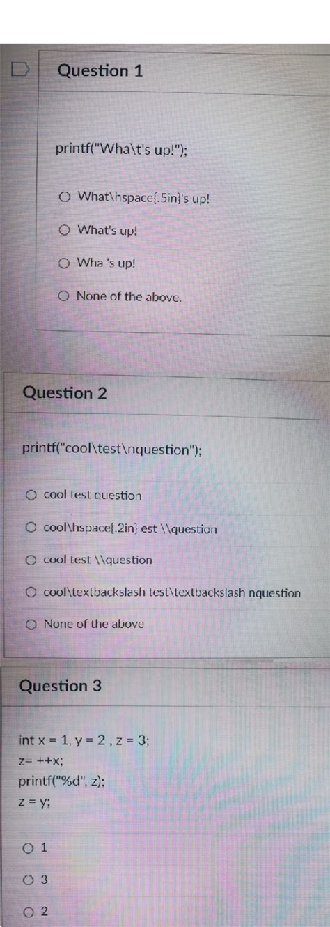 Solved Question 1 Printf Whats Up O