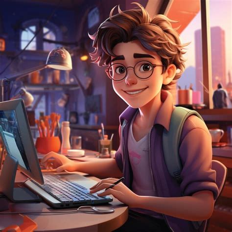 Premium AI Image Nerd Babe Character Doing Homework