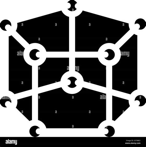 Particle Molecular Structure Glyph Icon Vector Particle Molecular